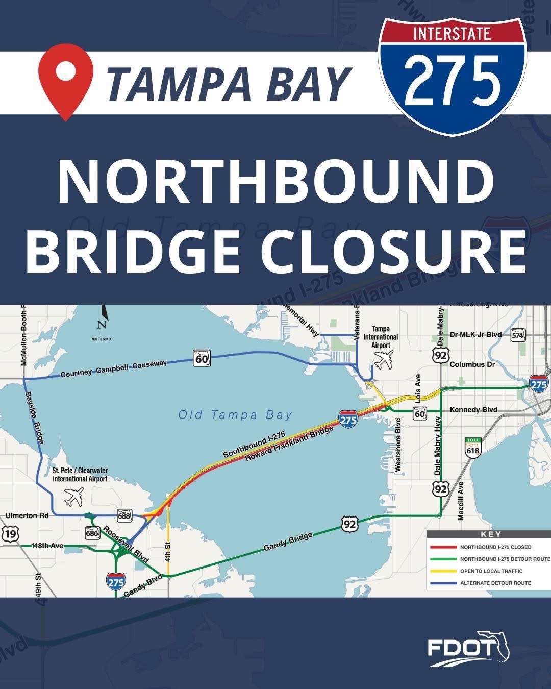 Northbound I-275 Lanes on Howard Frankland Bridge to Close Overnight ...